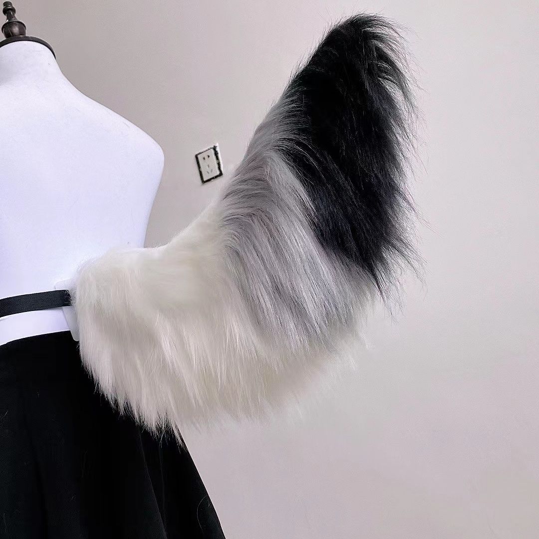 Gray and white gradient cos tail – Meow Fursuits