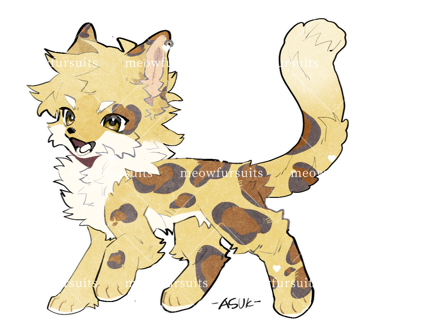 [Pre-sale adoption] - Realistic cute yellow leopard cat Kemono Fursuit ...