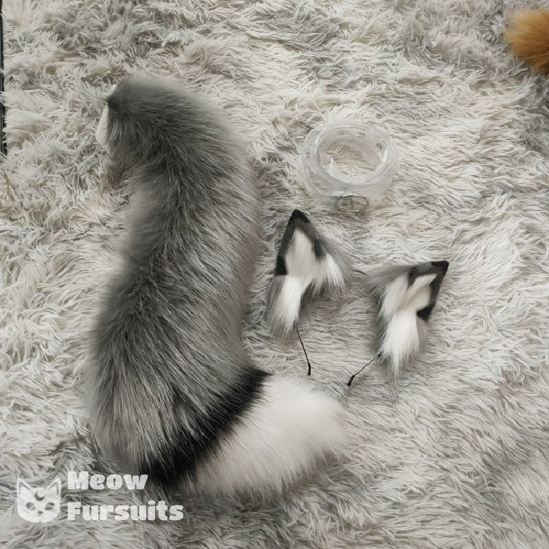 Buy Handmade Wolf Ears and Tail Cos Set – Meow Fursuits