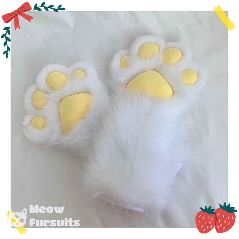 Handmade creamy yellow animal claw long style – Meow Fursuits