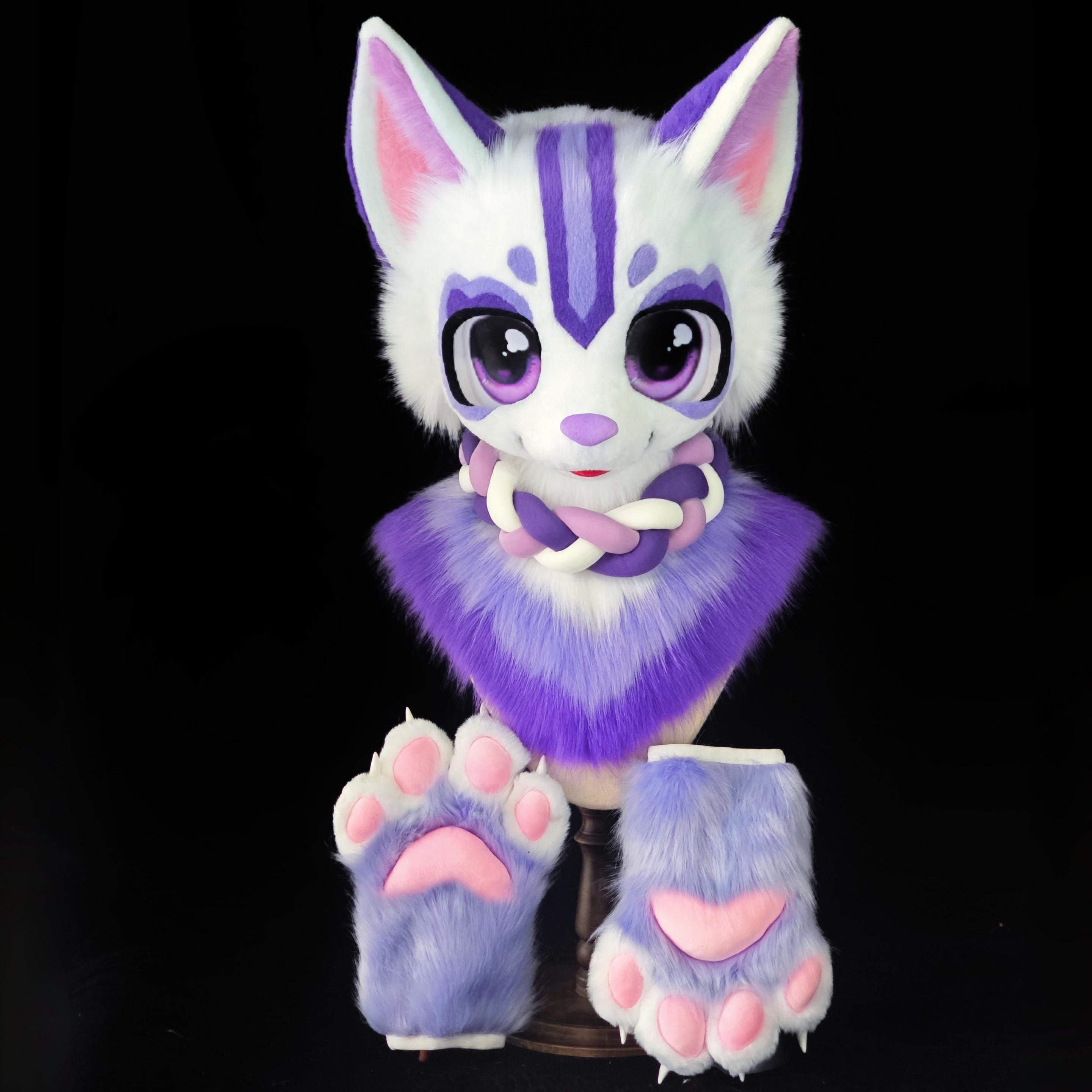 Purple Fox Kemono Head Fursuit (Gift Handpaws) – Meow Fursuits