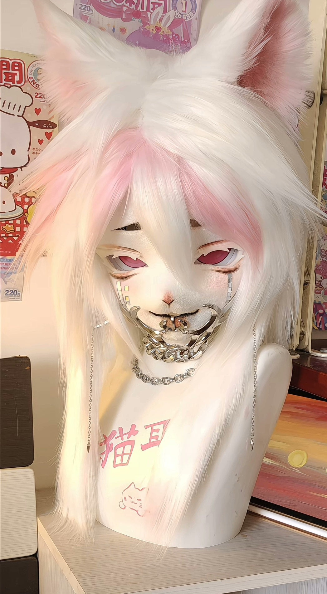 [Fox] White Pink Kig Fursuits Stock – Meow Fursuits