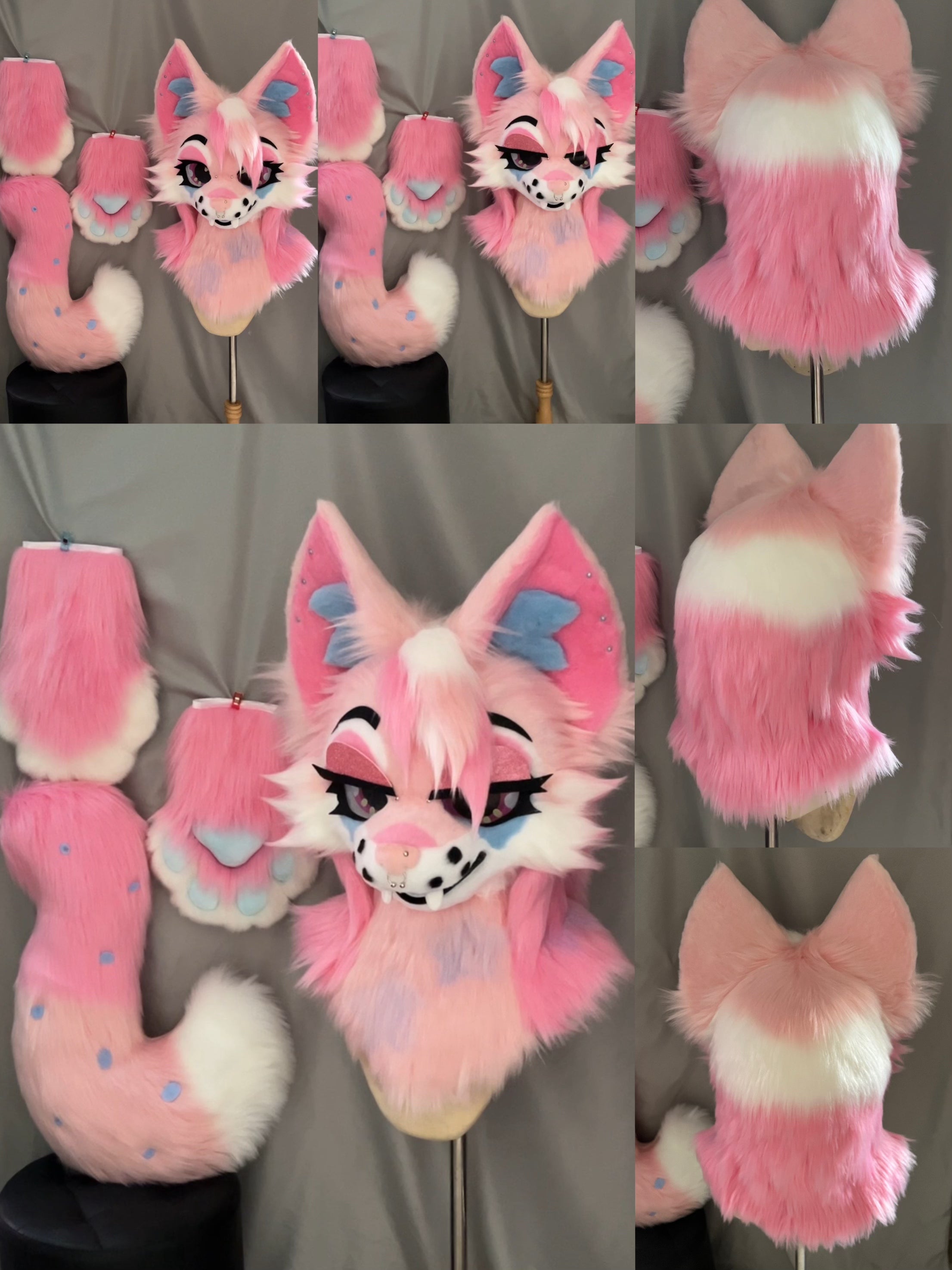 Pink Fox Toony Head Fursuit (Gift Handpaws+Tail) – Meow Fursuits